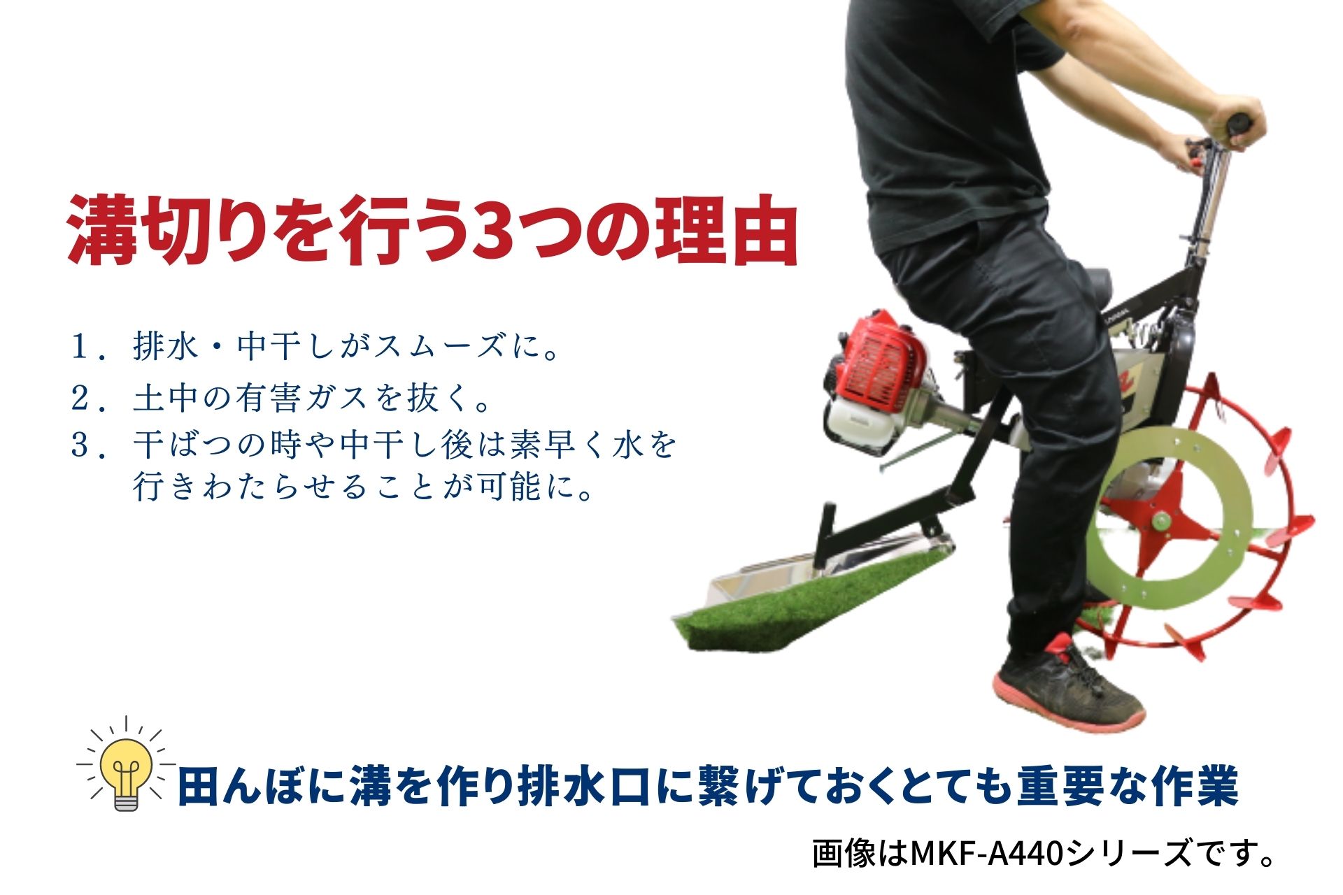 水田溝切機 乗用 溝切 超湿田仕様 中干し MKF-A435-JK-1 丸山製作所｜農機具通販ノウキナビ